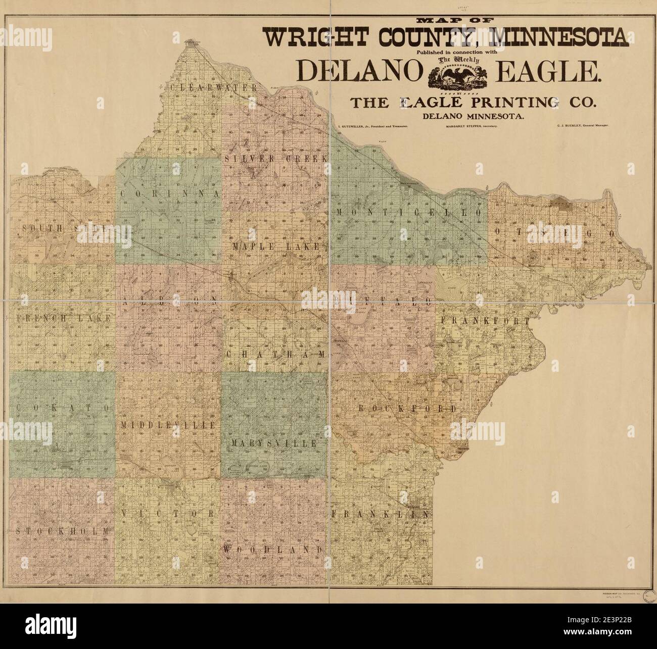 Map of Wright County, Minnesota - published in connection with The ...