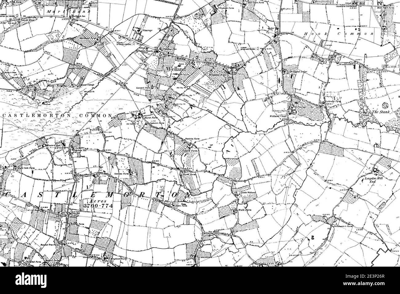 Map of Worcestershire OS Map name 047-SW, Ordnance Survey, 1883-1893 ...
