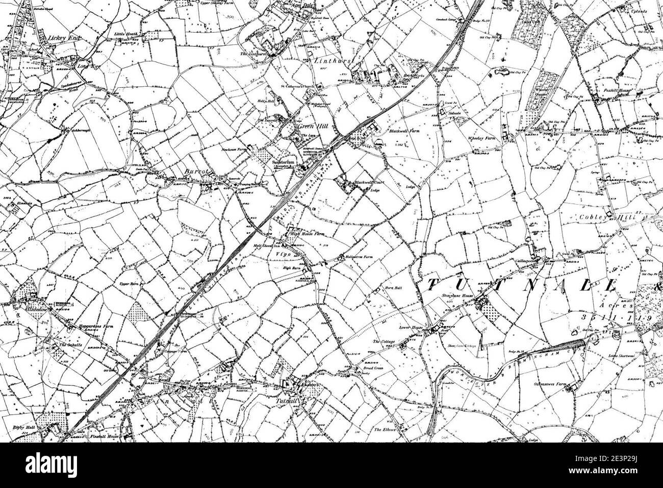 Map of Worcestershire OS Map name 016-SW, Ordnance Survey, 1883-1893 ...
