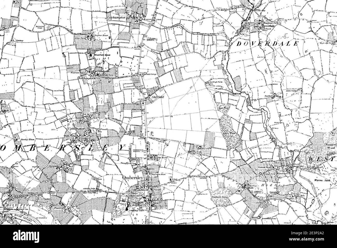 Map of Worcestershire OS Map name 021-SE, Ordnance Survey, 1883-1893 ...