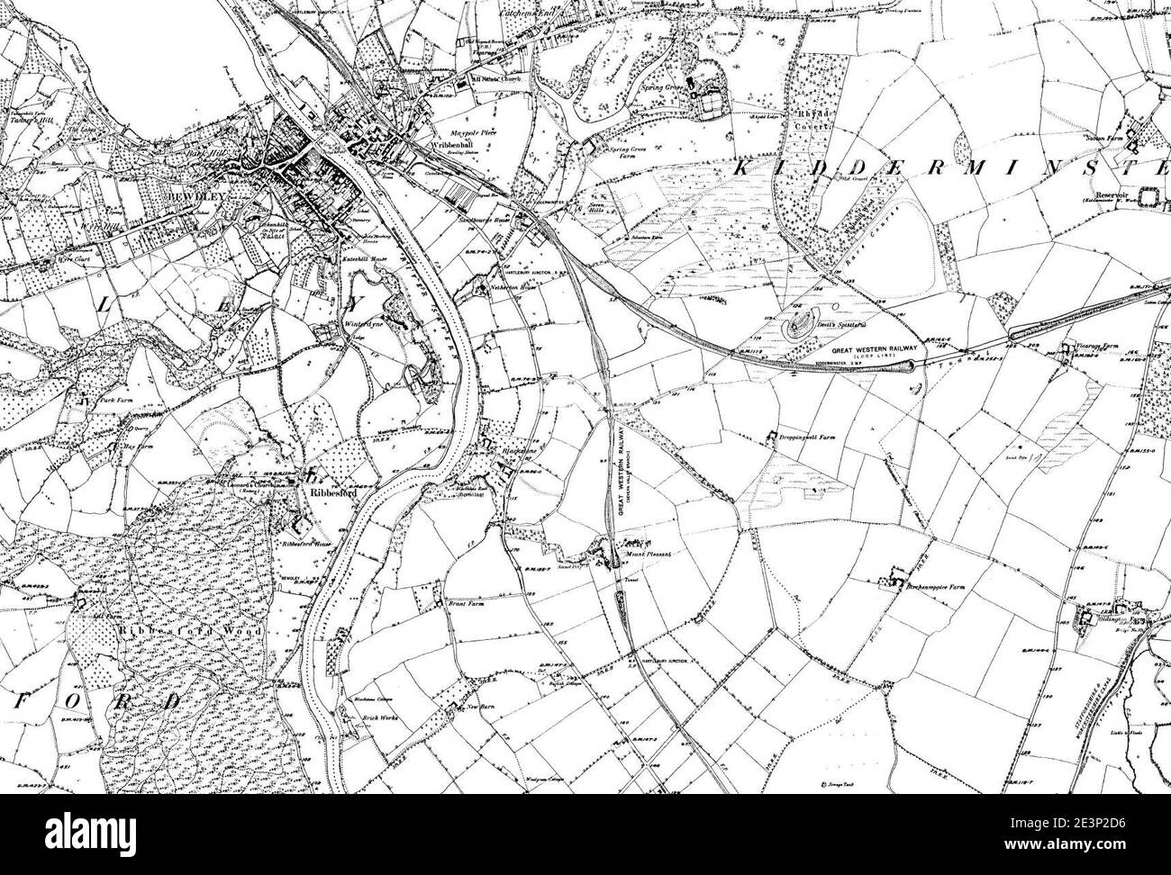 Map of Worcestershire OS Map name 014-NW, Ordnance Survey, 1883-1893 ...