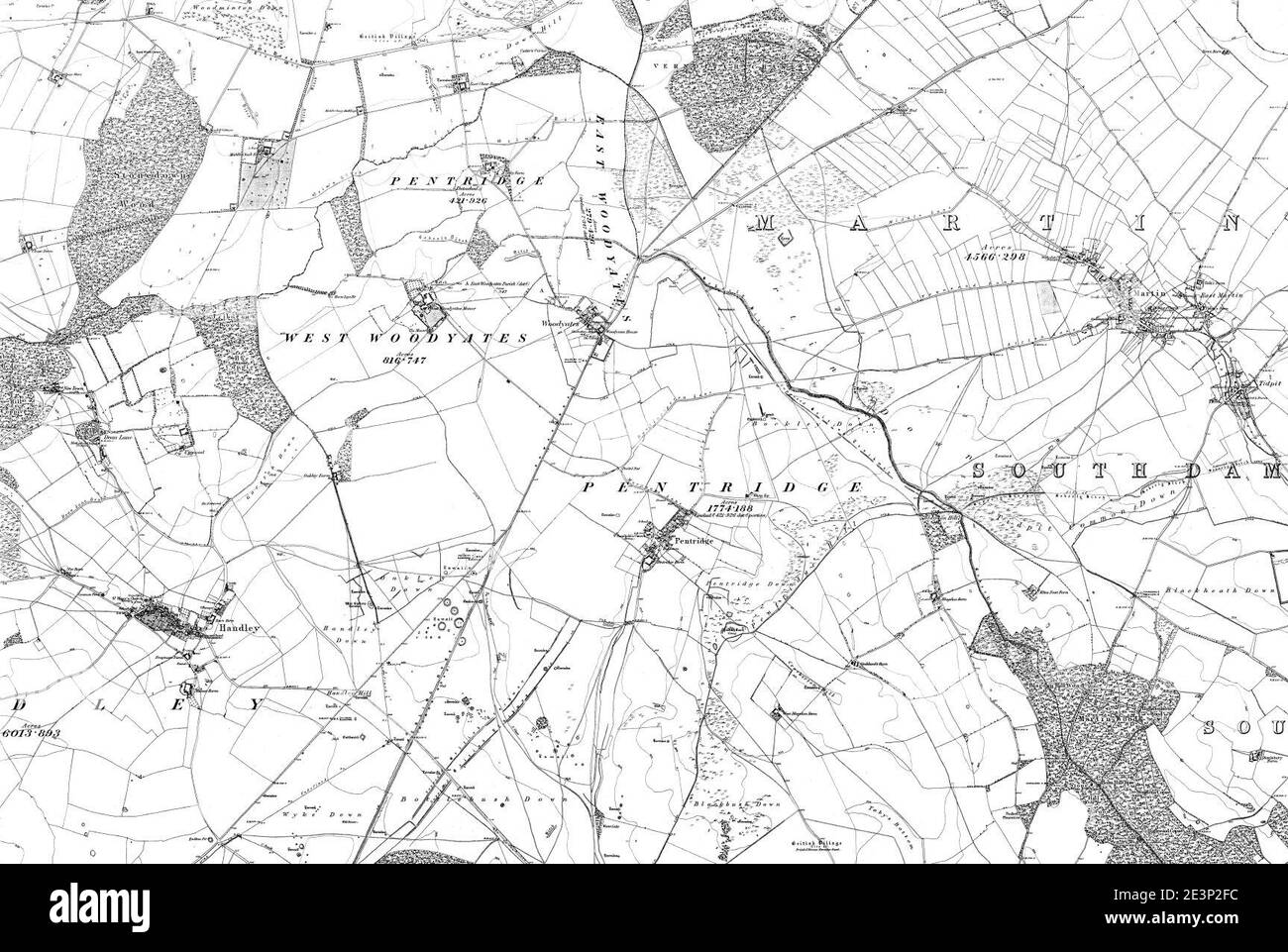 Map of Wiltshire Sheet 075, Ordnance Survey, 1878-1890 Stock Photo - Alamy