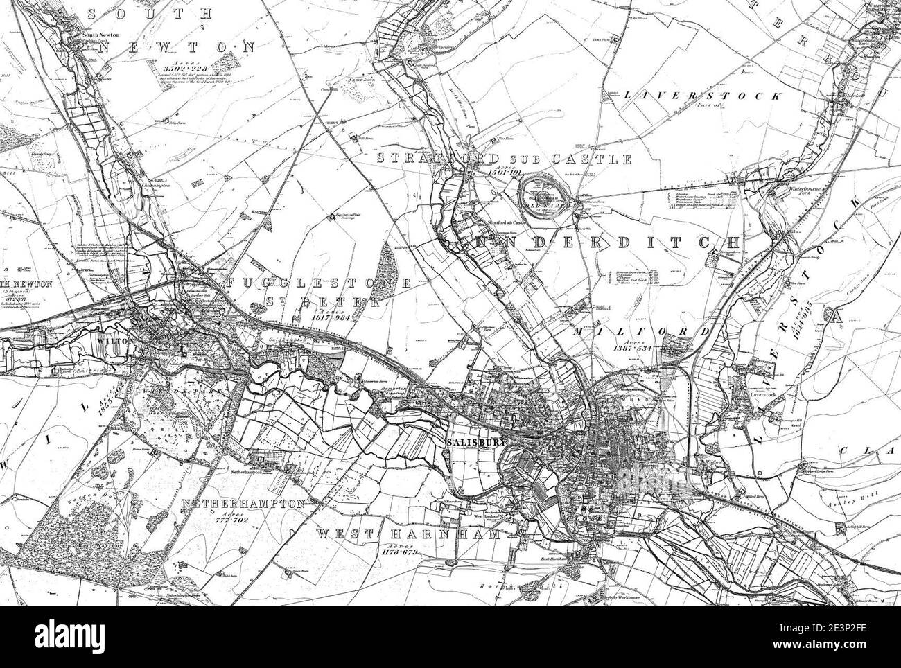 Map of Wiltshire Sheet 066, Ordnance Survey, 1878-1890 Stock Photo - Alamy