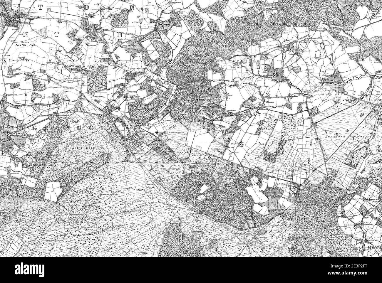 Map of Wiltshire Sheet 077, Ordnance Survey, 1878-1890 Stock Photo - Alamy