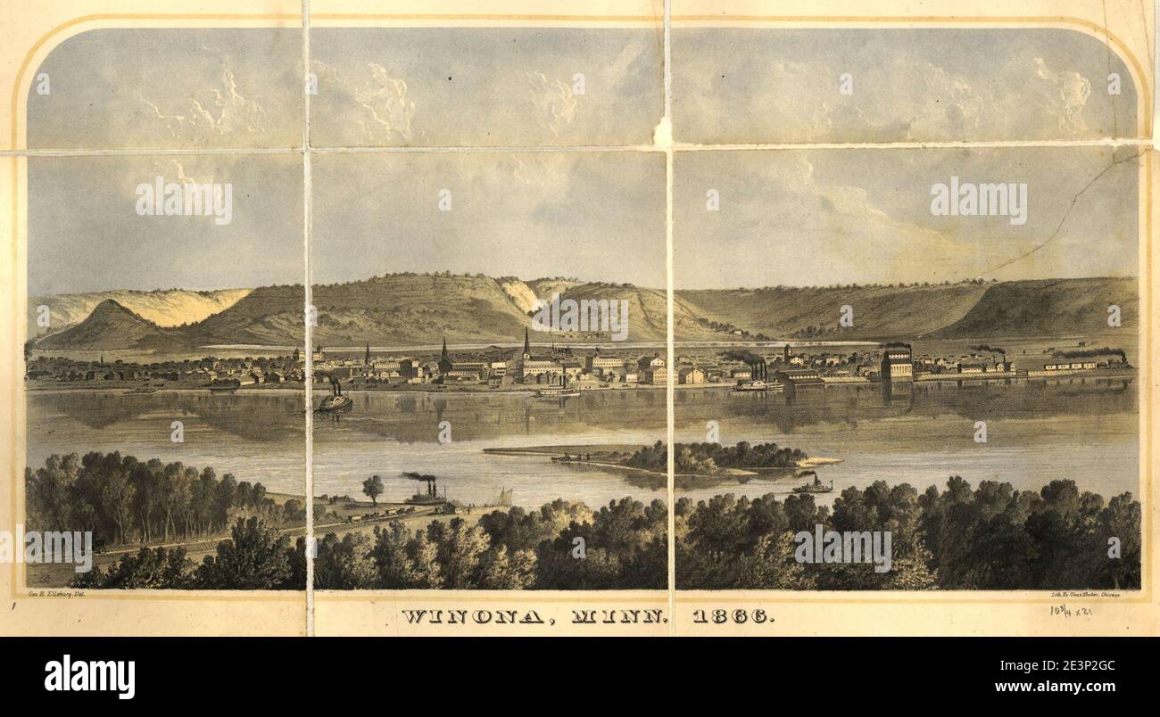 Map of Winona County, Minnesota. 1867 Stock Photo - Alamy