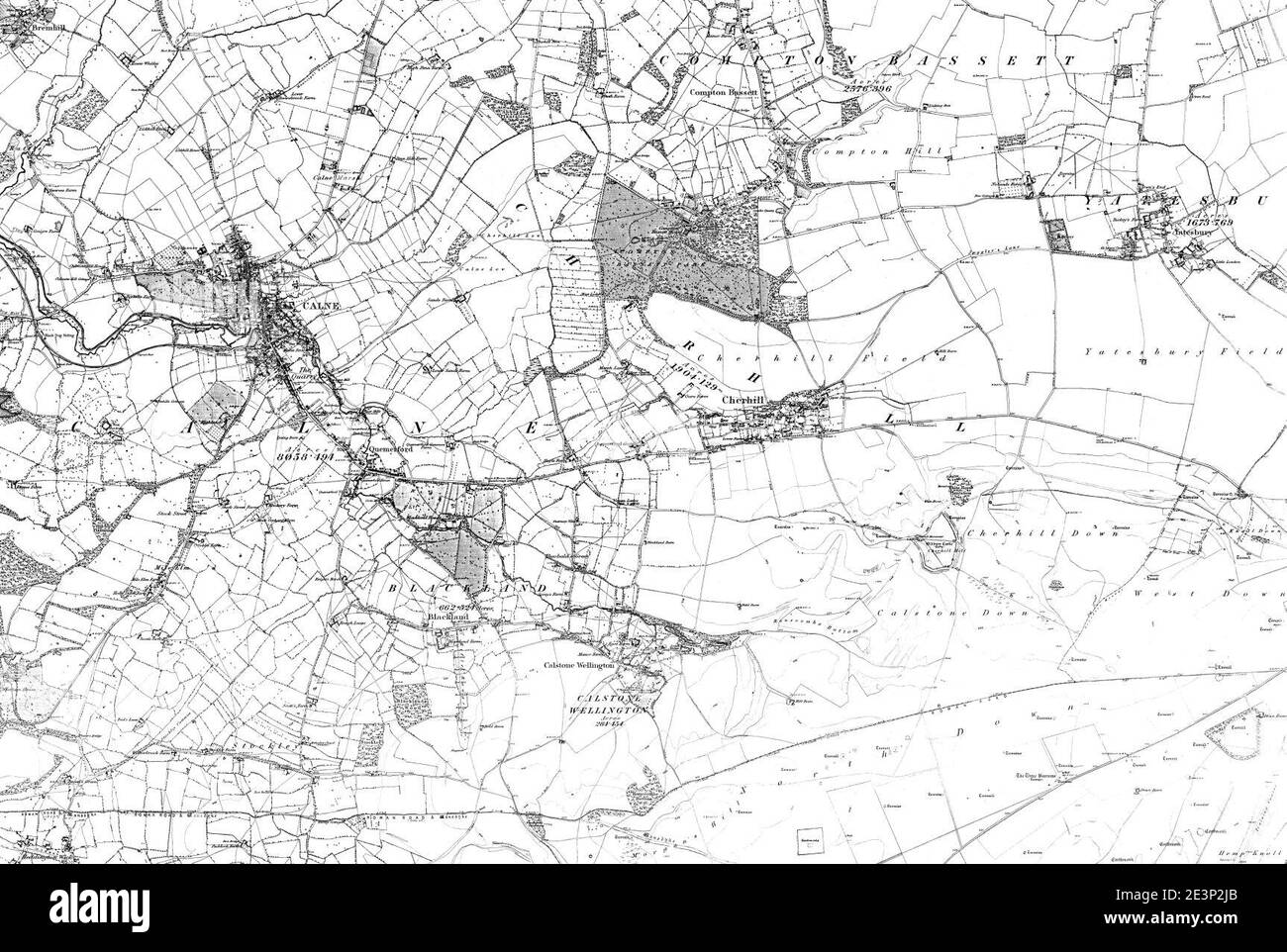 Map of Wiltshire Sheet 027, Ordnance Survey, 1878-1890 Stock Photo - Alamy
