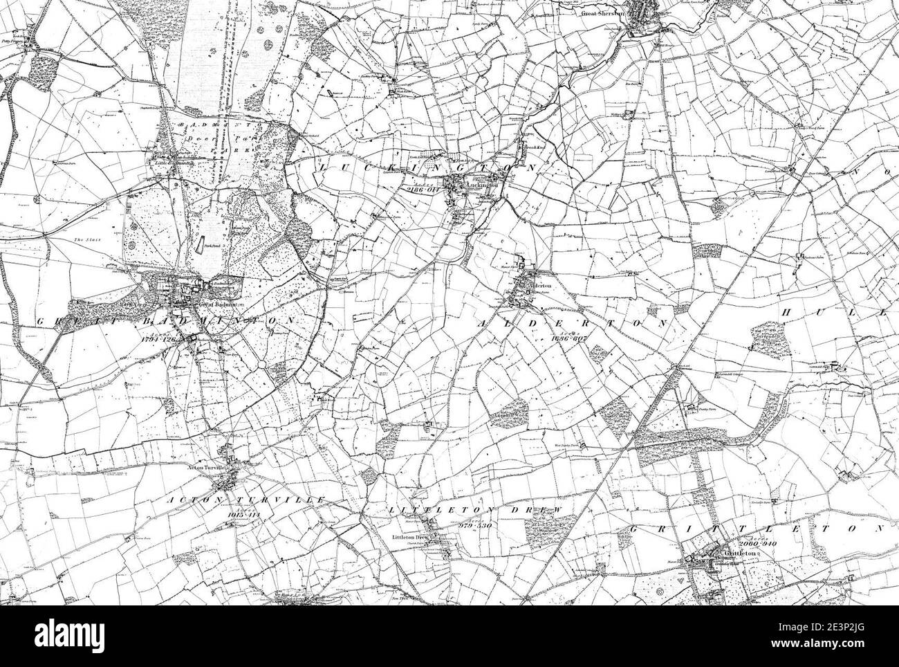 Map of Wiltshire Sheet 012, Ordnance Survey, 1878-1890 Stock Photo - Alamy