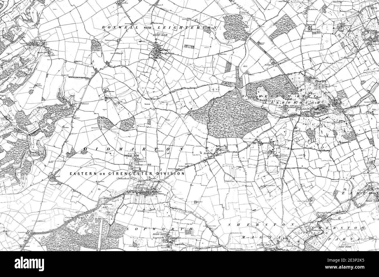 Map of Wiltshire Sheet 007, Ordnance Survey, 1878-1890 Stock Photo - Alamy