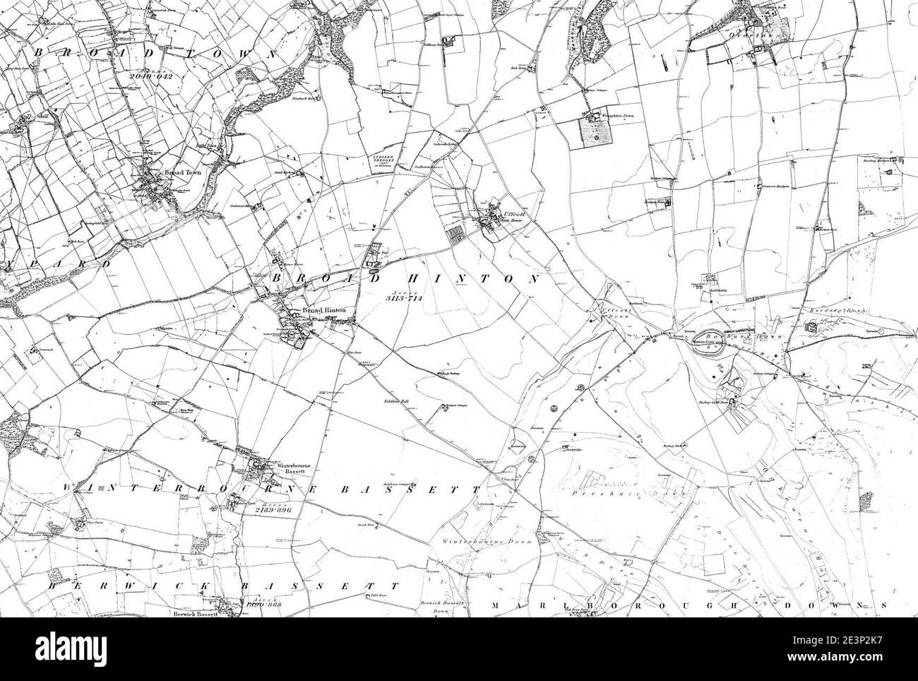 Map of Wiltshire Sheet 022, Ordnance Survey, 1878-1890 Stock Photo - Alamy