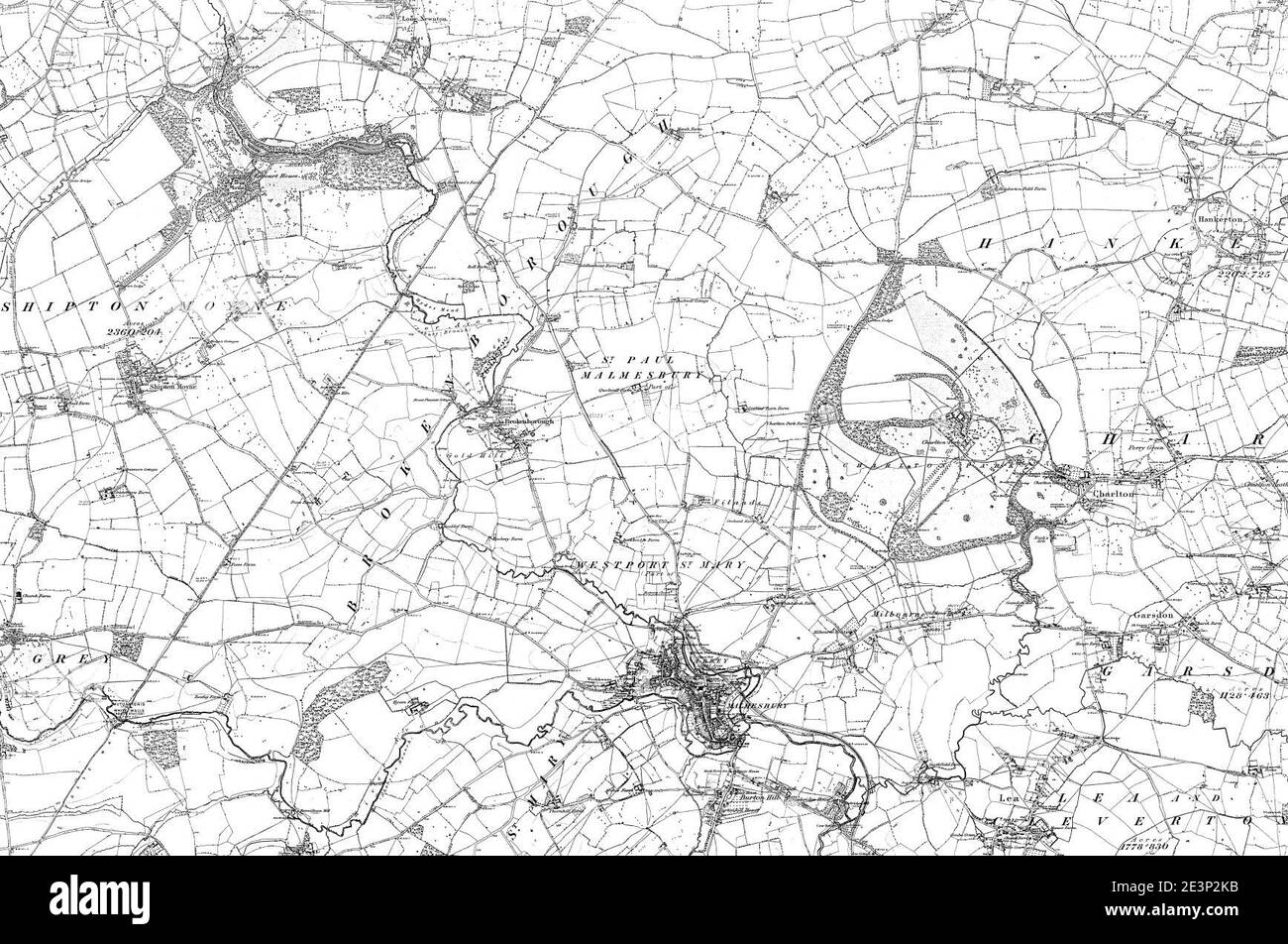 Map of Wiltshire Sheet 008, Ordnance Survey, 1878-1890 Stock Photo - Alamy