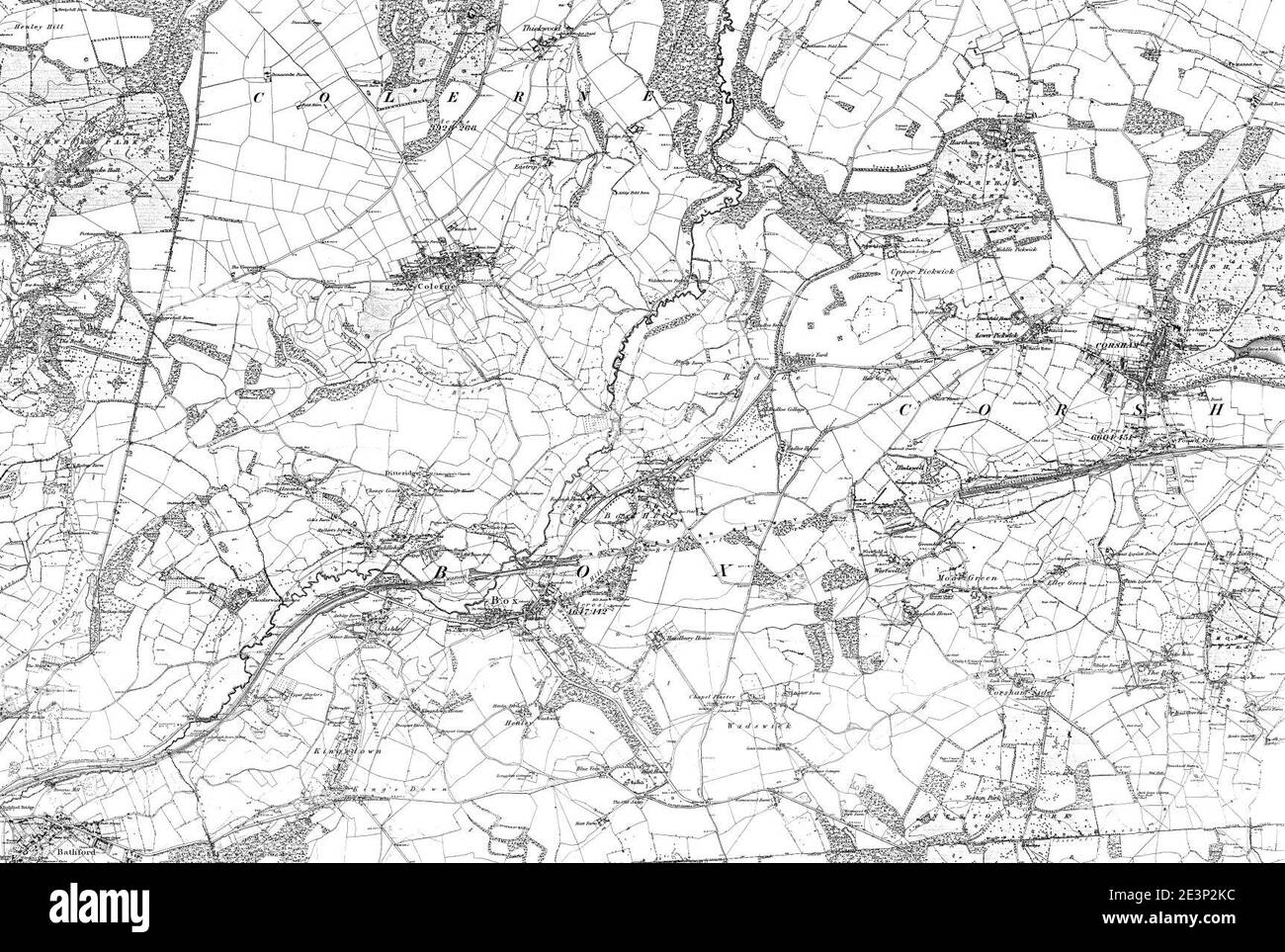 Map of Wiltshire Sheet 025, Ordnance Survey, 1878-1890 Stock Photo - Alamy
