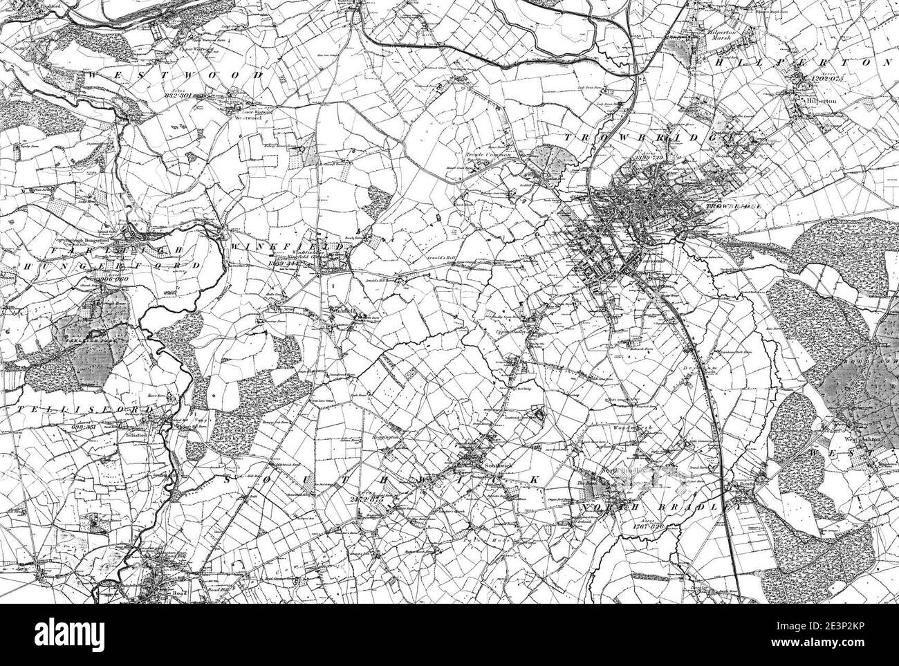 Map of Wiltshire Sheet 038, Ordnance Survey, 1878-1890 Stock Photo - Alamy
