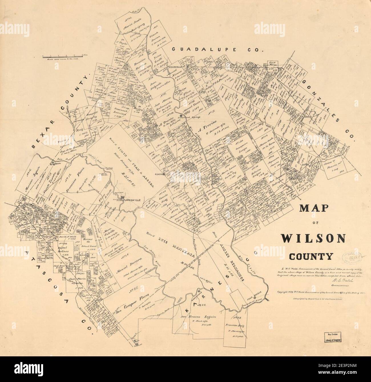 Wilson county map hi-res stock photography and images - Alamy