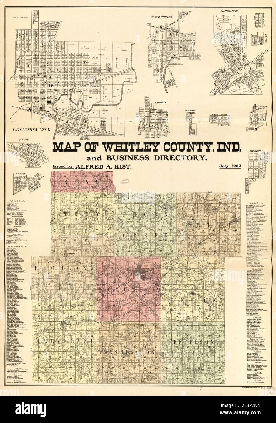 Whitley county map hi-res stock photography and images - Alamy