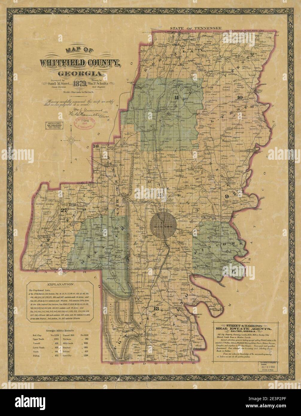 Map of Whitfield County, Georgia Stock Photo - Alamy