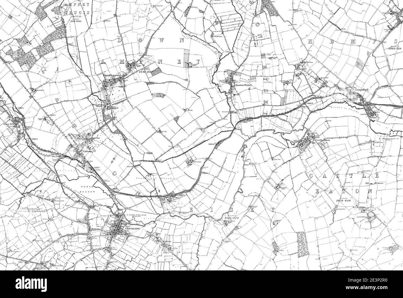 Map of Wiltshire Sheet 005, Ordnance Survey, 1878-1890 Stock Photo - Alamy