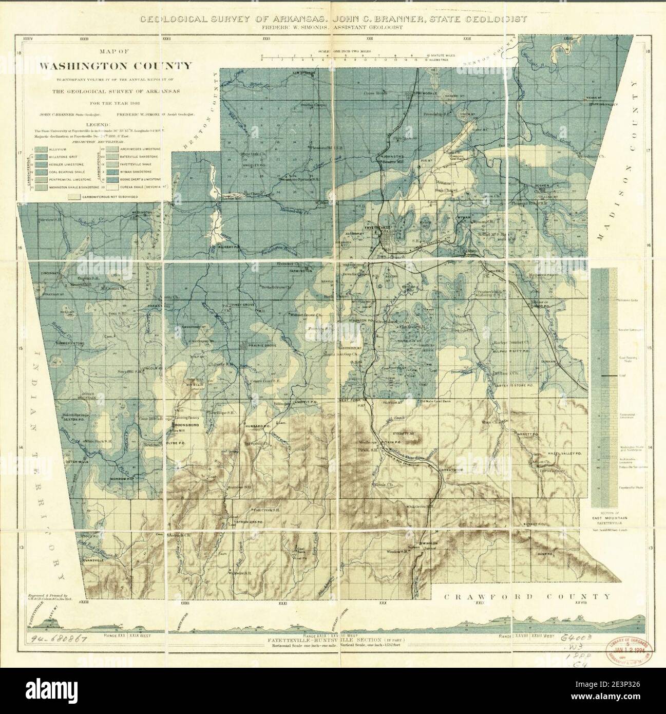 Map of Washington County Stock Photo - Alamy