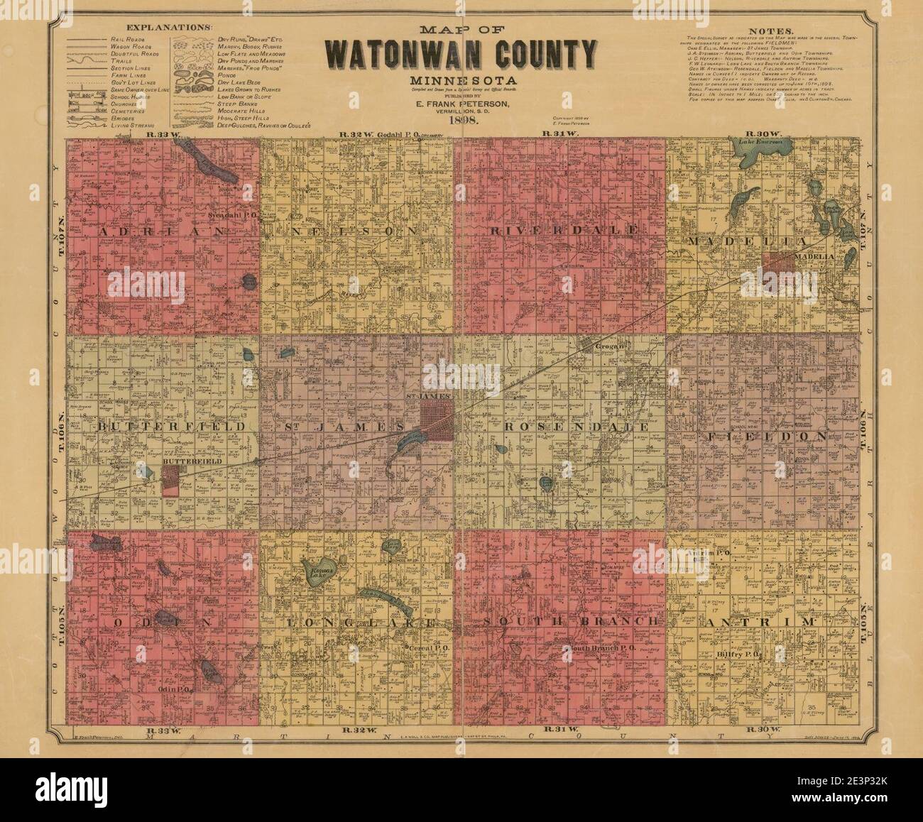 Watonwan county map hi-res stock photography and images - Alamy