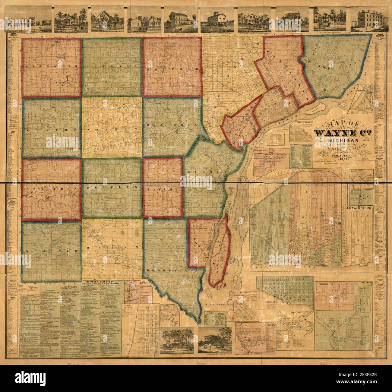 Map of Wayne Co., Michigan Stock Photo - Alamy