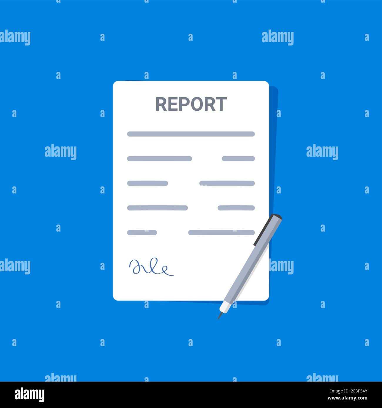 Report document file icon form. Paper document signature paperwork ...