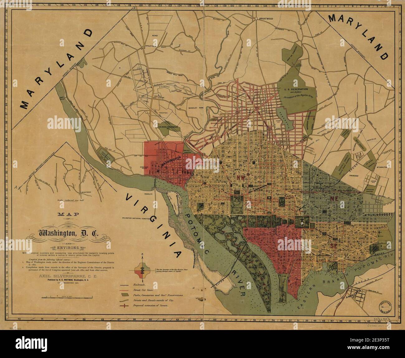 Map of miles washington hi-res stock photography and images - Alamy
