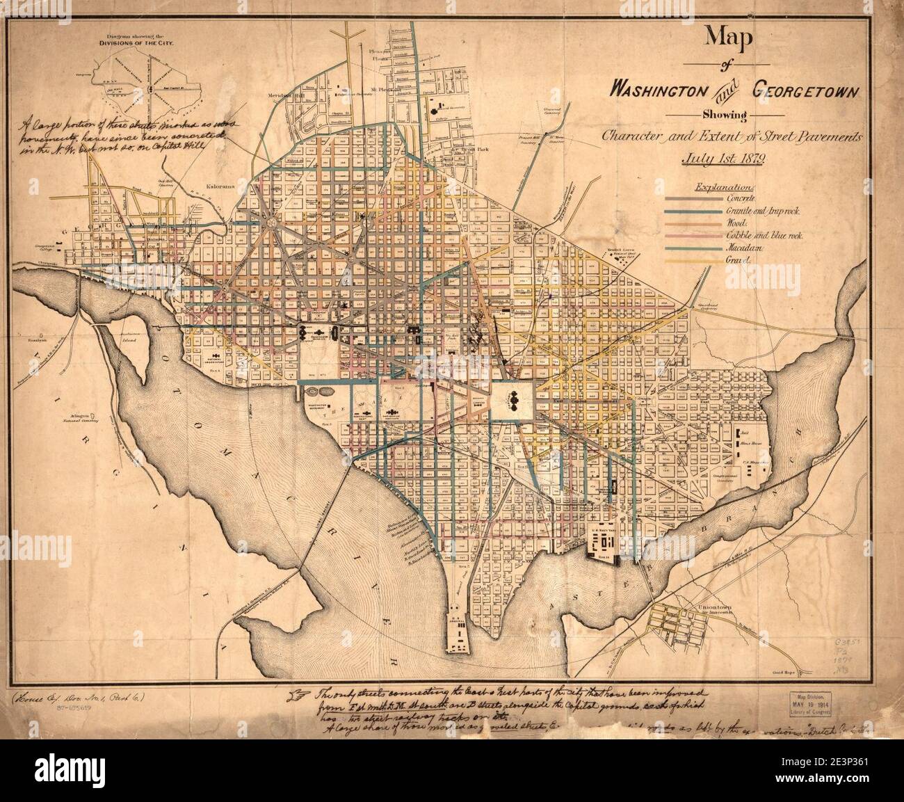 Map of Washington and Georgetown showing character and extent of street ...
