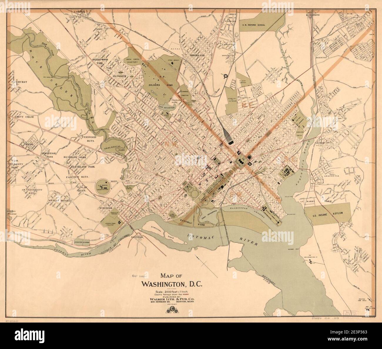 Map of Washington, D.C Stock Photo - Alamy