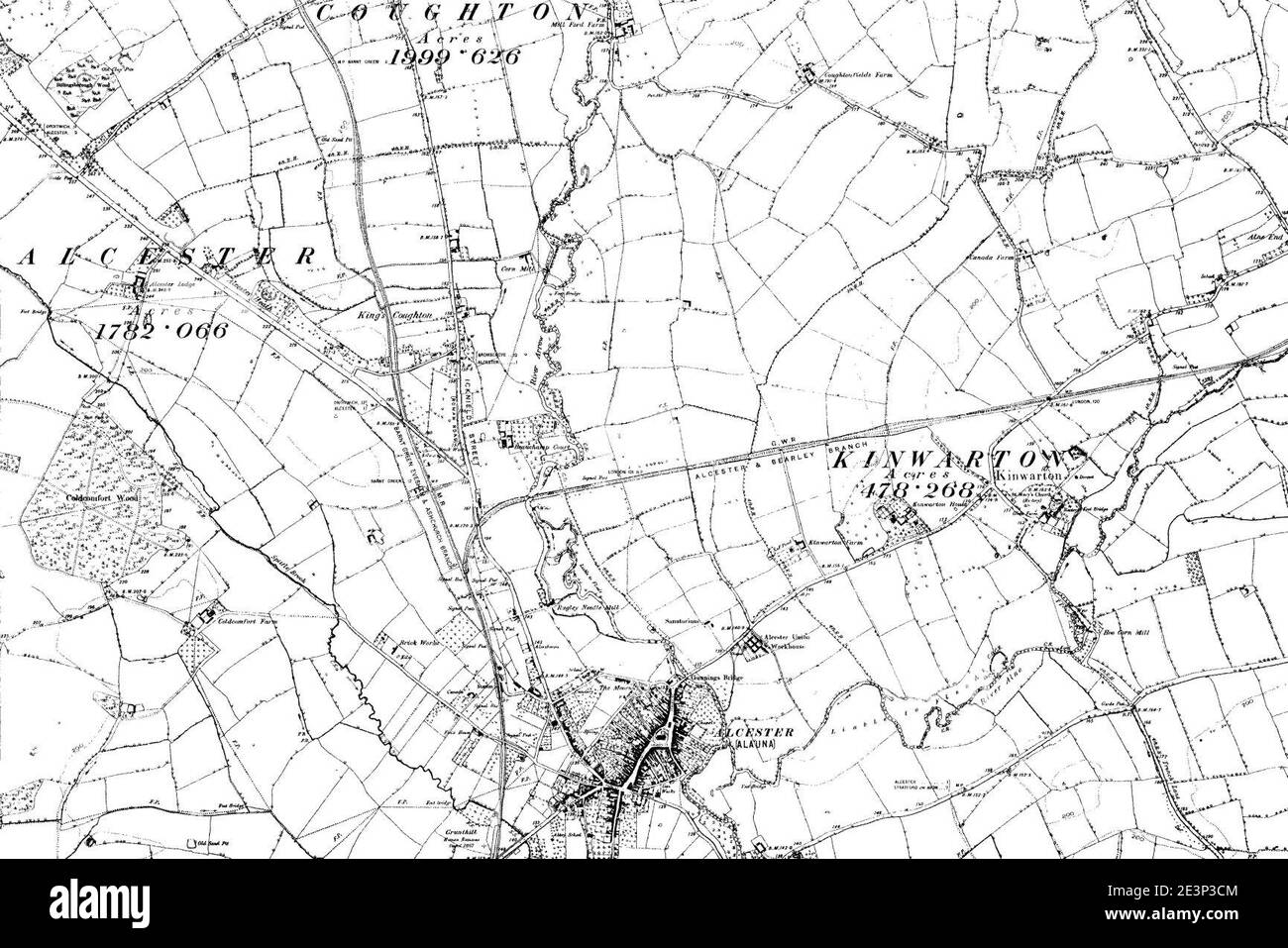 Map of Warwickshire OS Map name 037-SW, Ordnance Survey, 1884-1893 ...