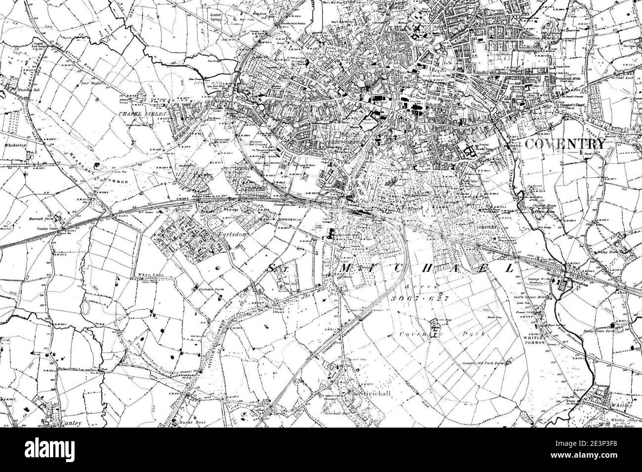Map of Warwickshire OS Map name 021-SE, Ordnance Survey, 1884-1893 ...