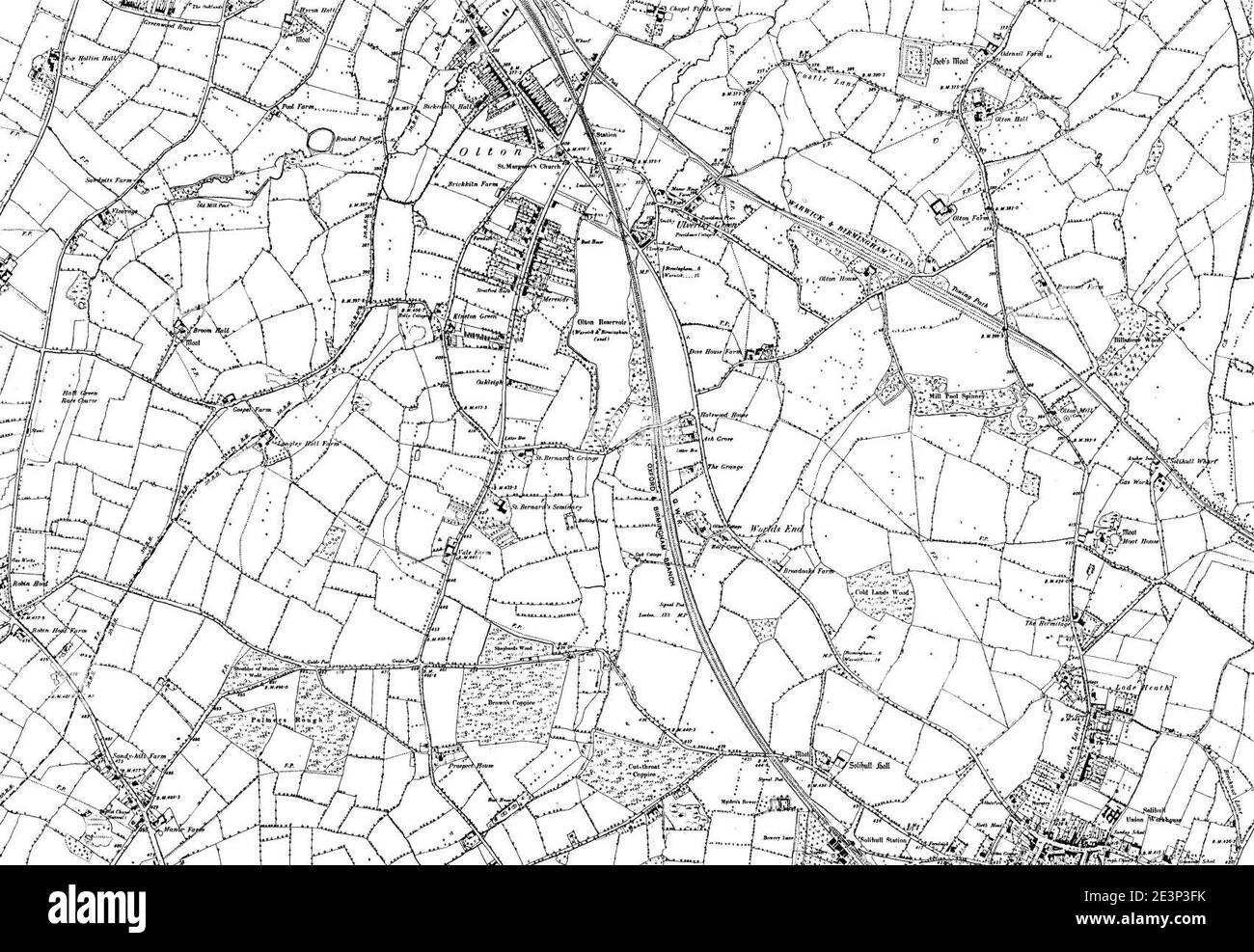 Map of Warwickshire OS Map name 019-NE, Ordnance Survey, 1884-1893 ...