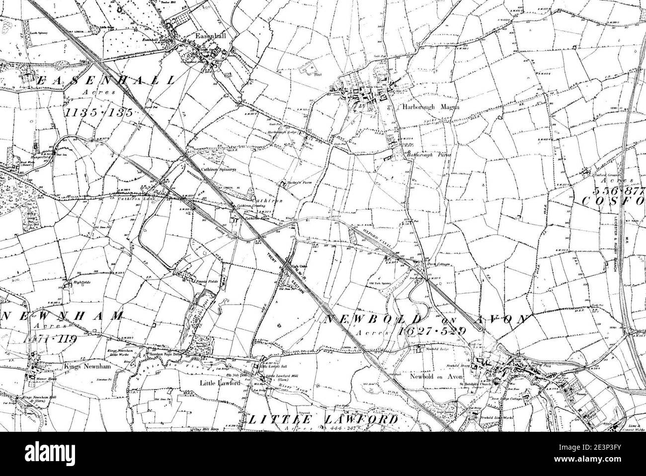 Map of Warwickshire OS Map name 023-SW, Ordnance Survey, 1884-1893 ...