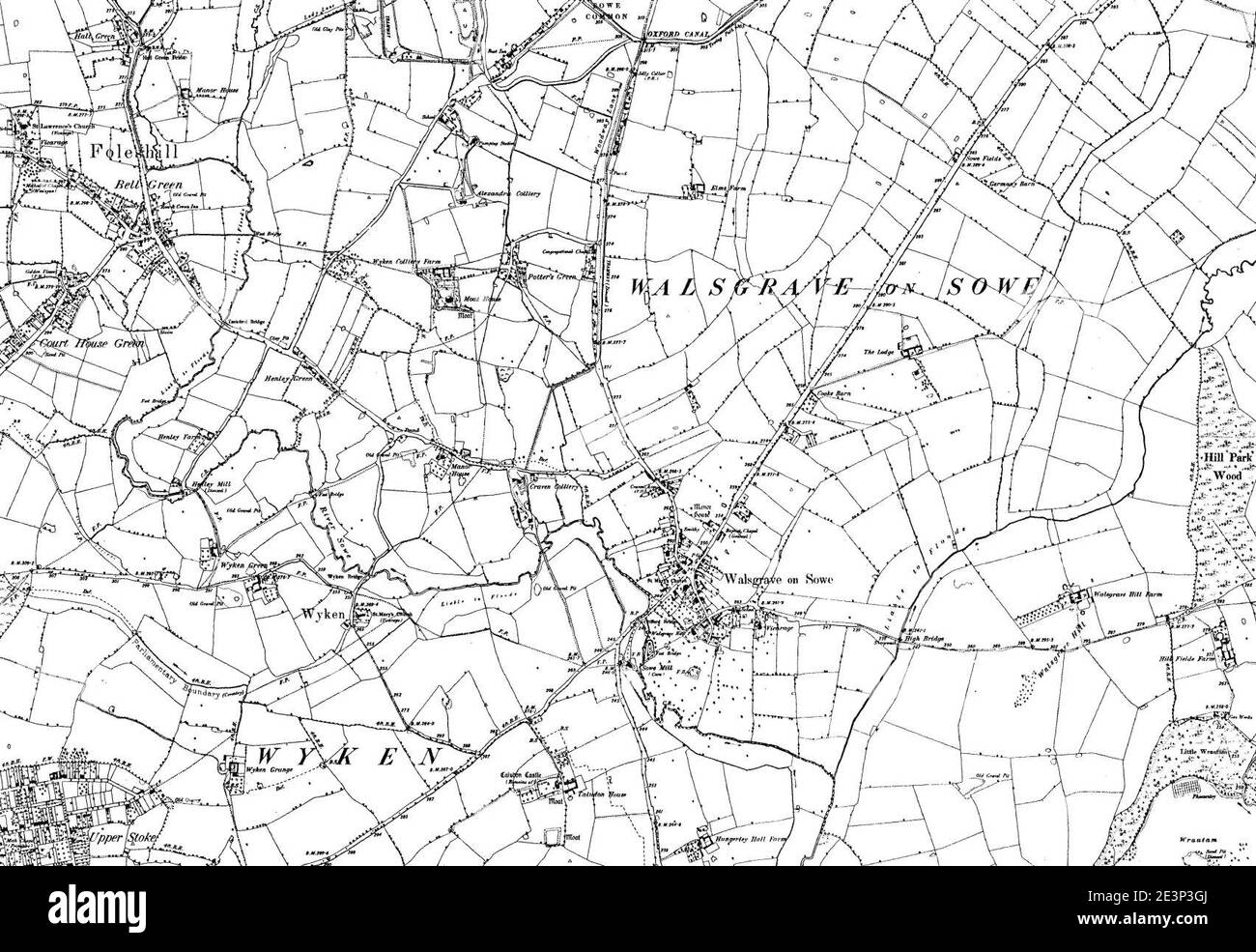 Map of Warwickshire OS Map name 022-NW, Ordnance Survey, 1884-1893 ...