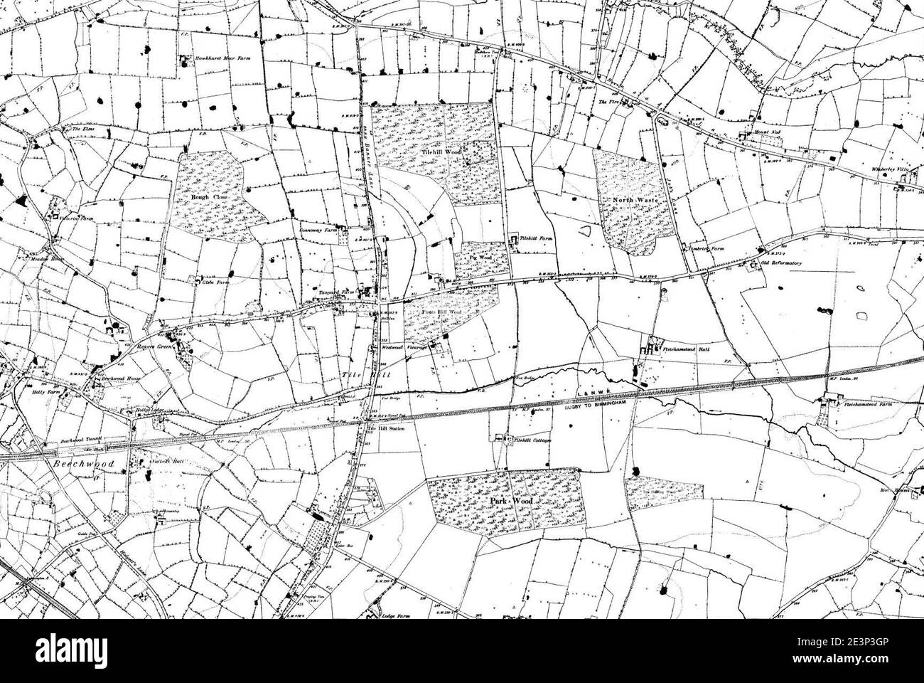 Map of Warwickshire OS Map name 021-SW, Ordnance Survey, 1884-1893 ...