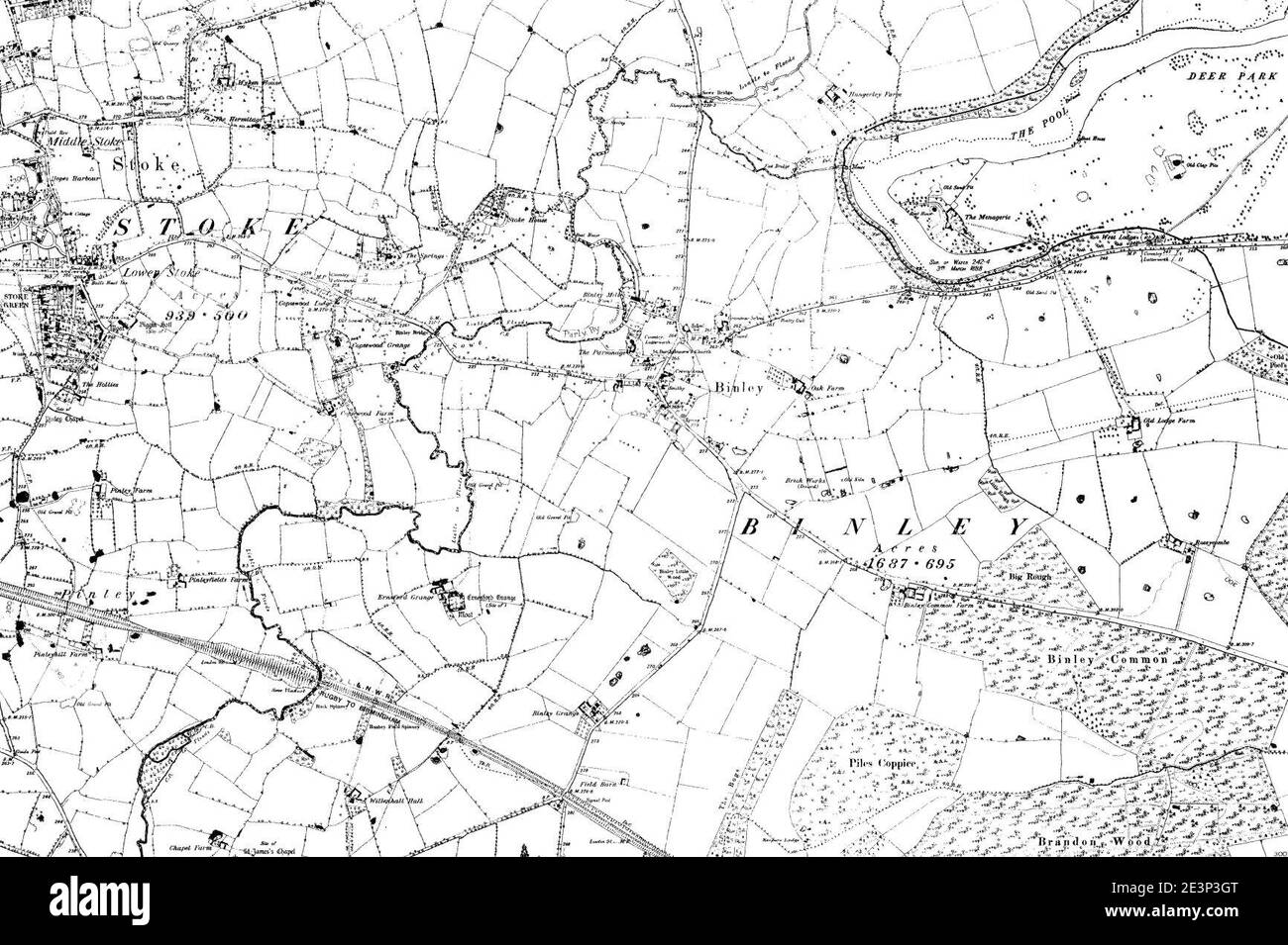 Map of Warwickshire OS Map name 022-SW, Ordnance Survey, 1884-1893 ...