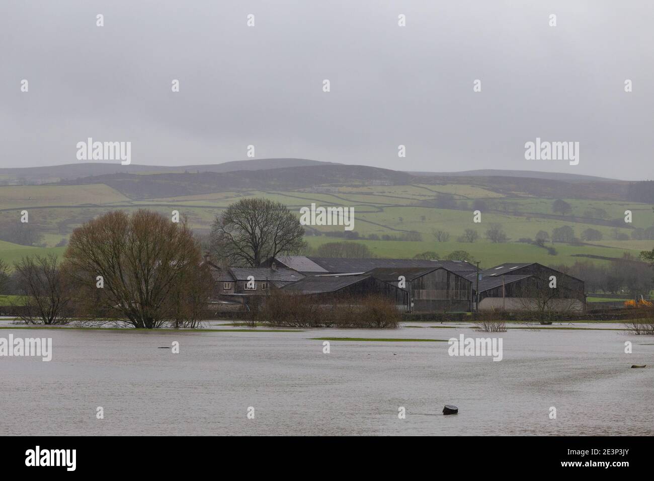 Skipton, North Yorkshire, UK. 20th January 2021. UK Weather. Fields in ...