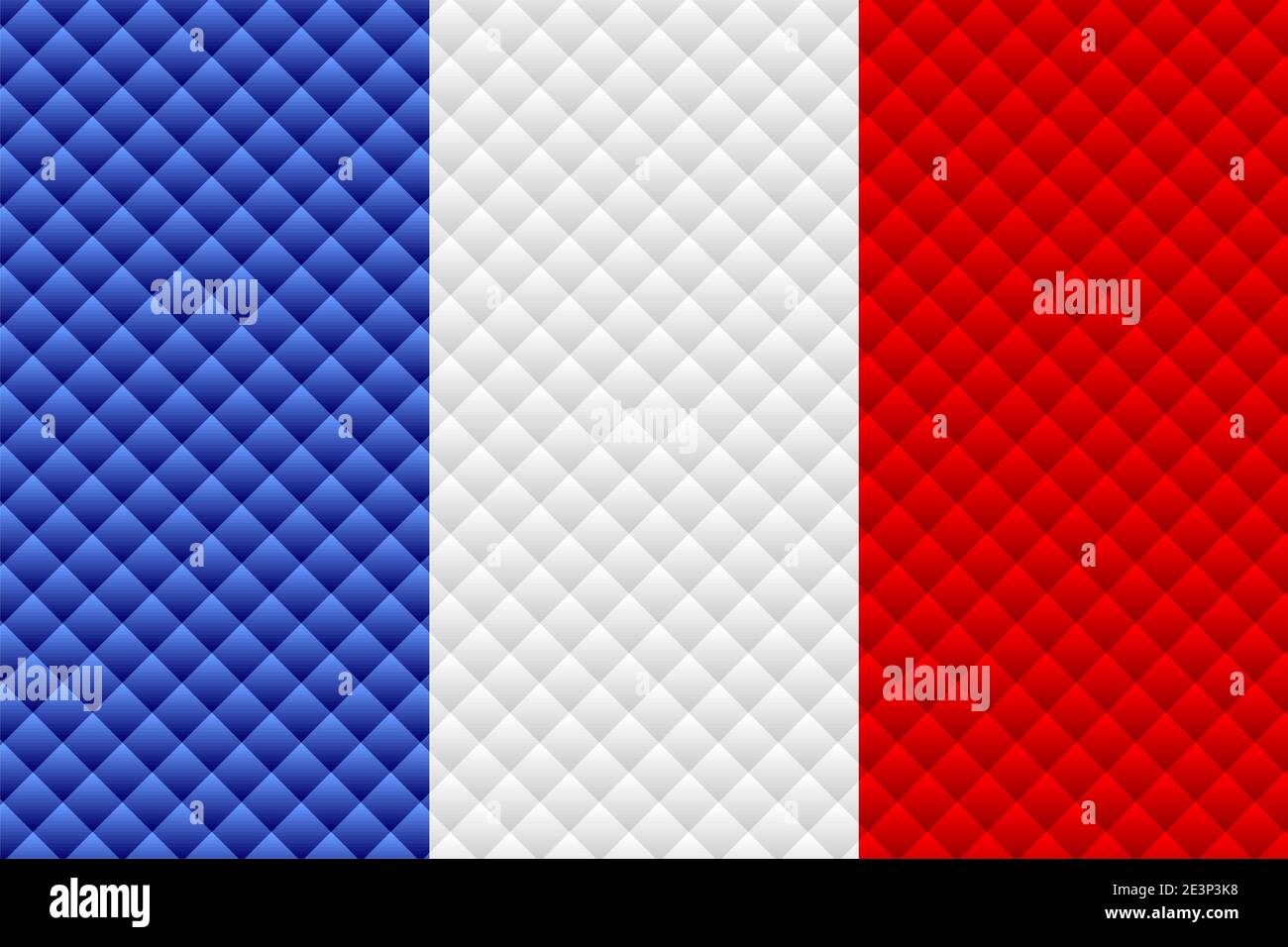 Mosaic flag of the France - Illustration, Three dimensional flag of ...