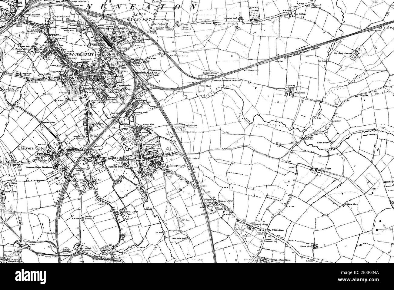 Map of Warwickshire OS Map name 011-SW, Ordnance Survey, 1884-1893 ...