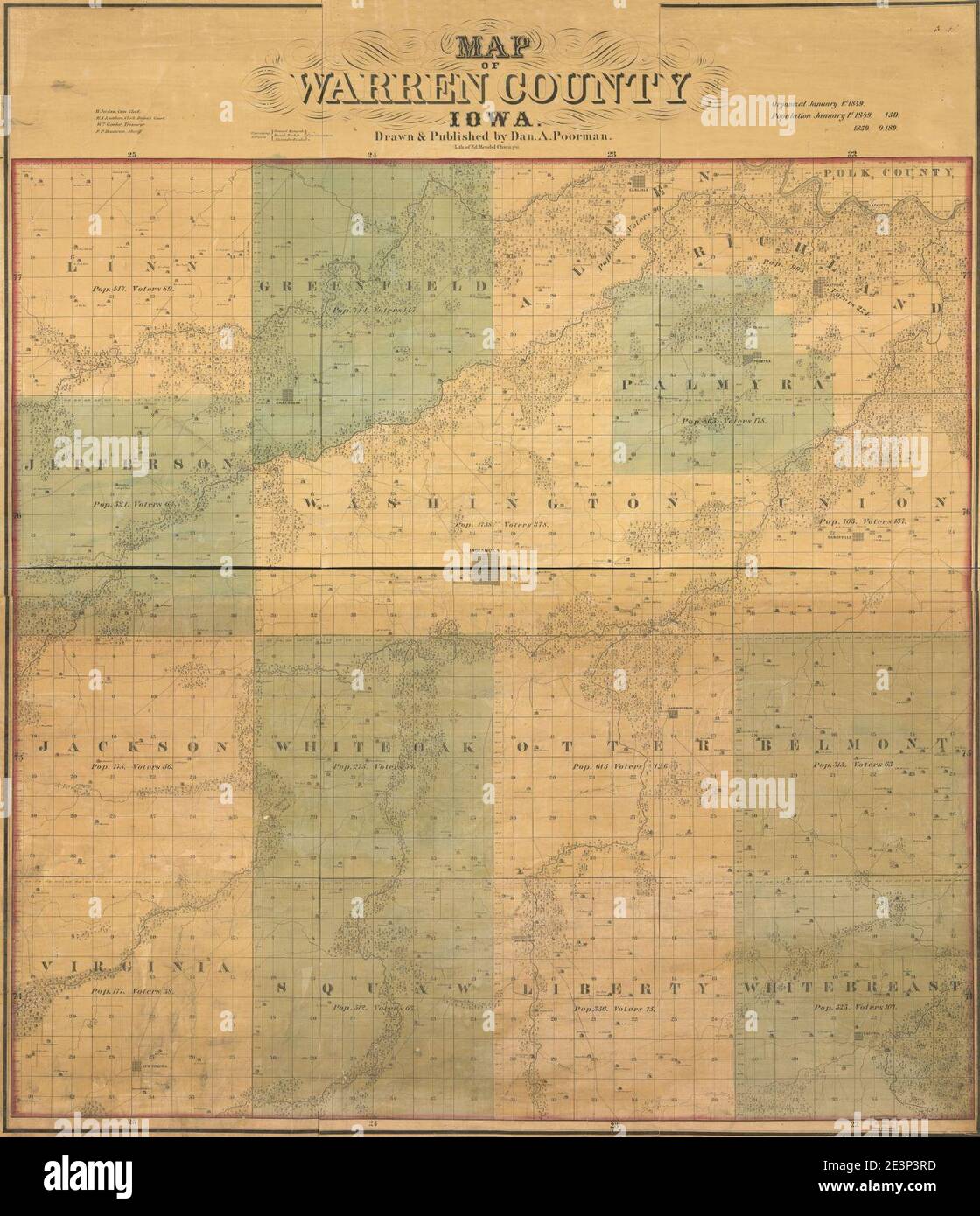 Map of Warren County, Iowa Stock Photo - Alamy