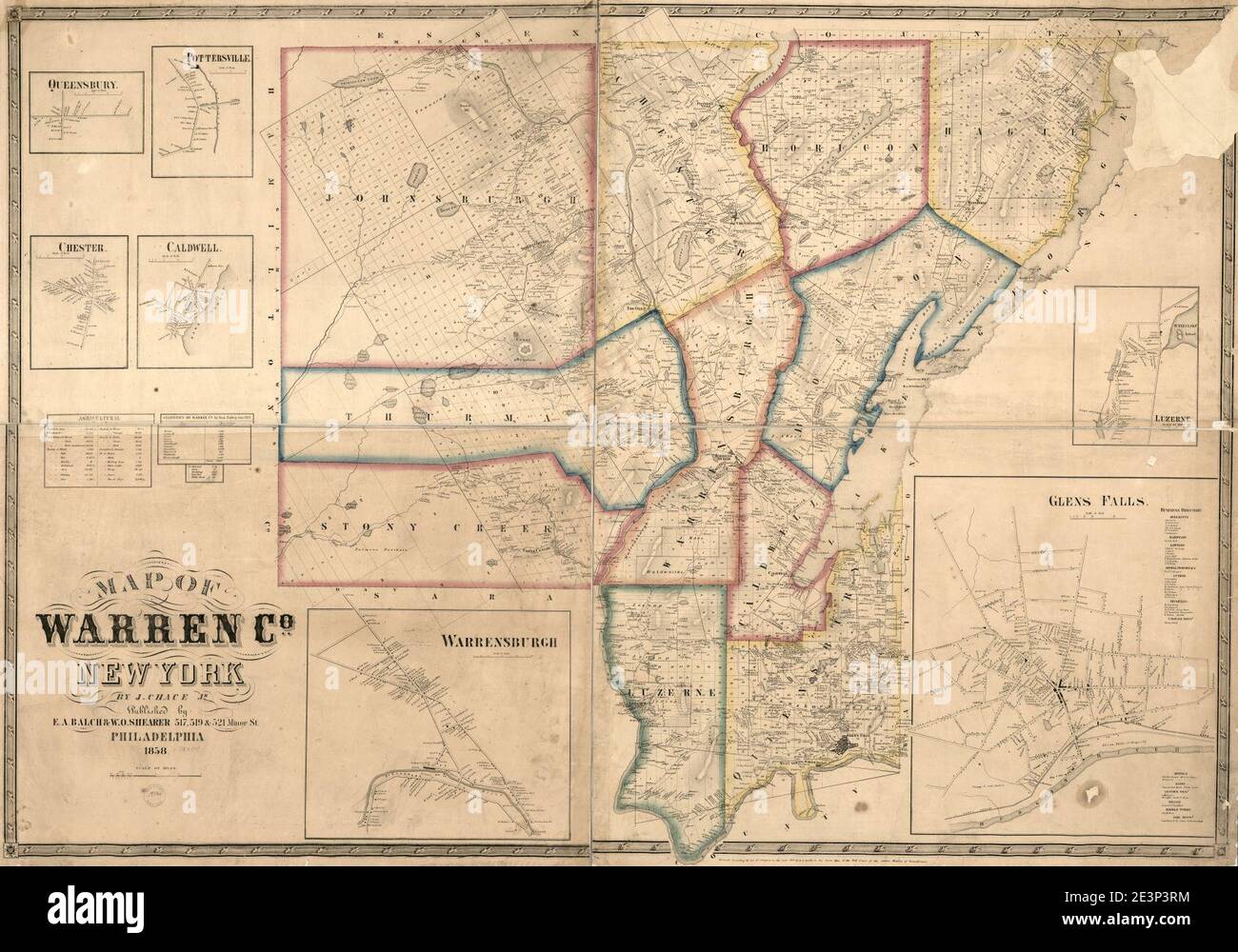 Map of Warren Co., New York Stock Photo - Alamy