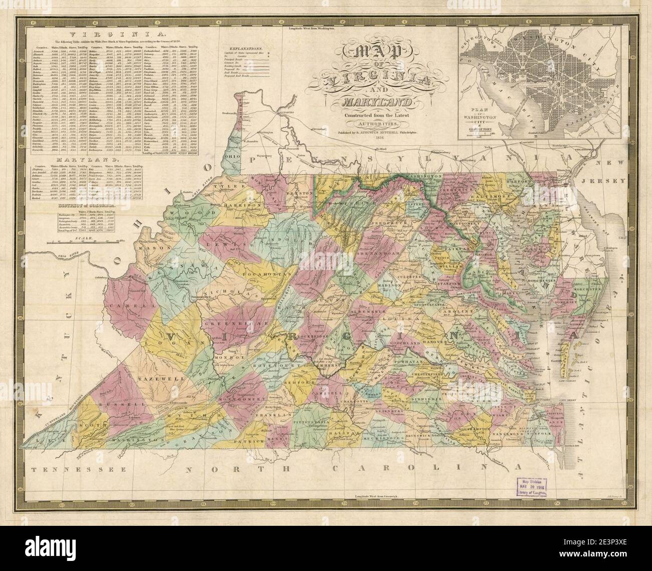 Map of Virginia and Maryland - constructed from the latest authorities ...