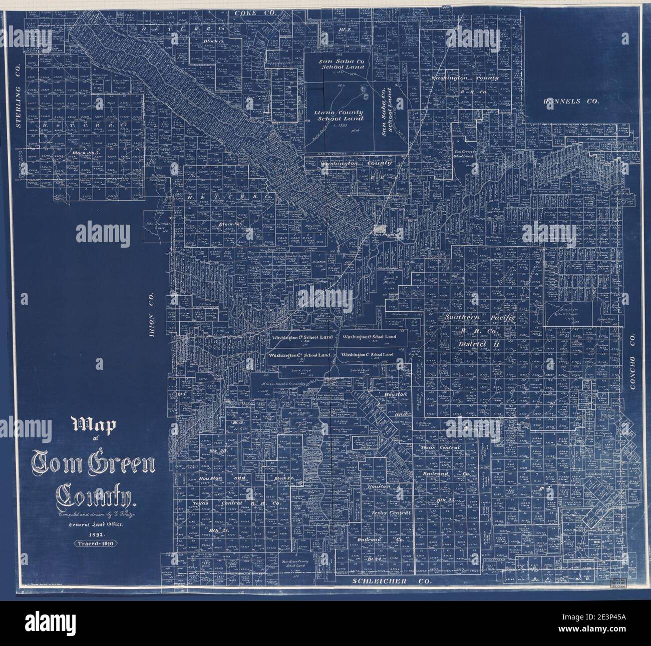 Map of Tom Green County Stock Photo - Alamy
