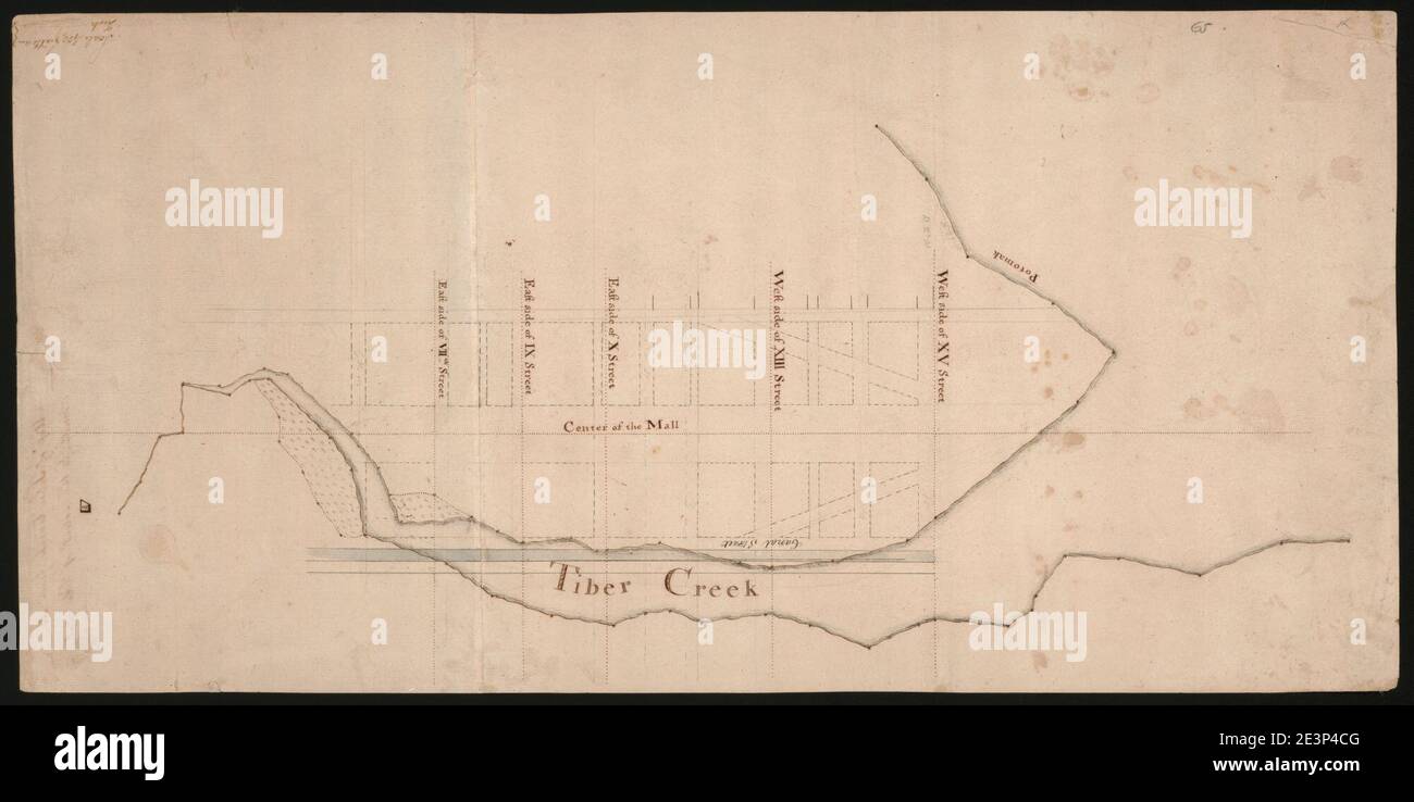 Map of Tiber Creek, from its mouth to the extent of tide water ...