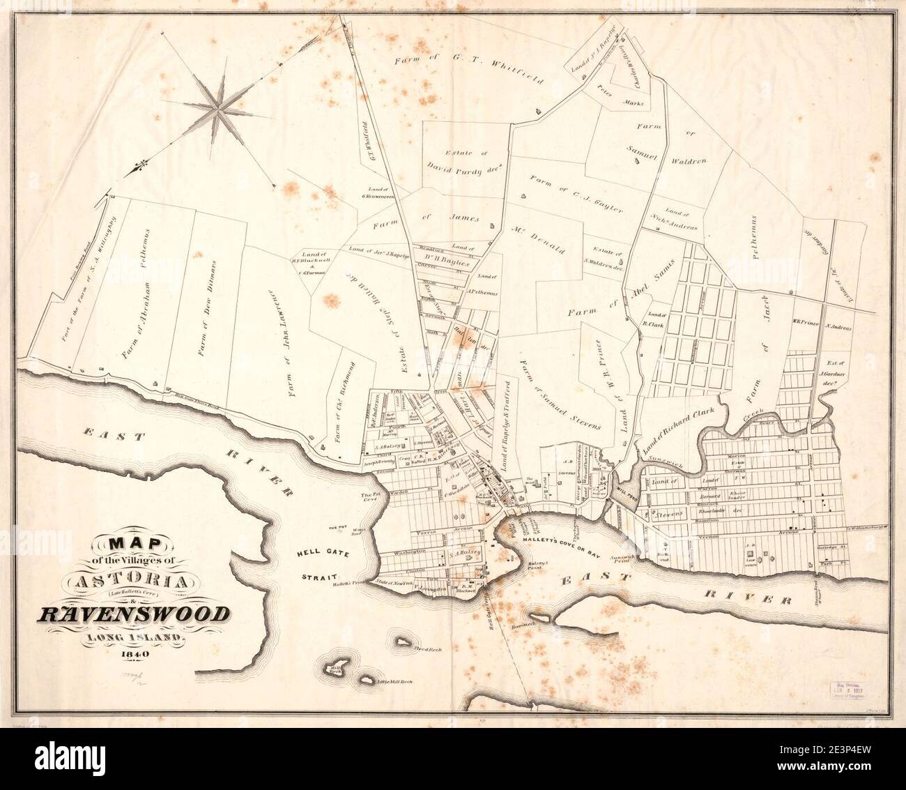 Map of the villages of Astoria (late Hallett's Cove) & Ravenswood, Long ...