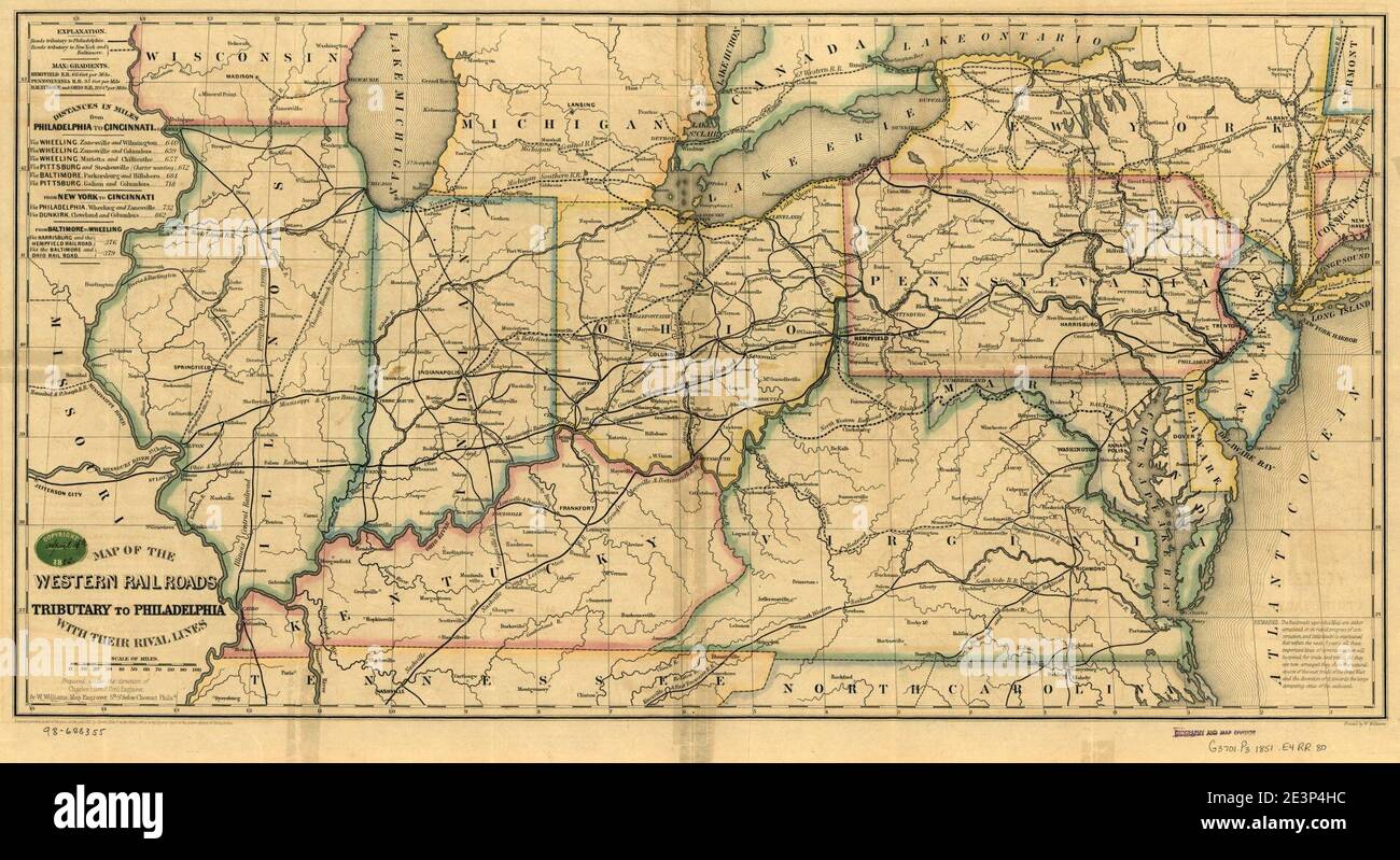 Map of the western railroads tributary to Philadelphia, with their ...