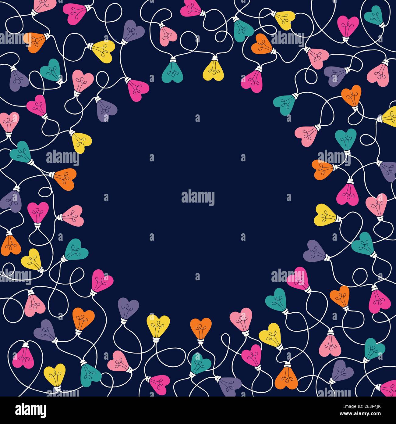 Multi-colored Valentine's Day Holiday Intertwined Heart Shape String ...