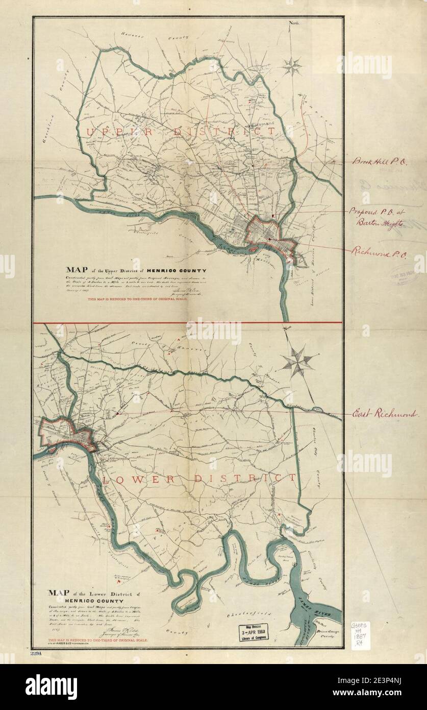 Map of the upper District of Henrico County ; Map of the Lower District ...