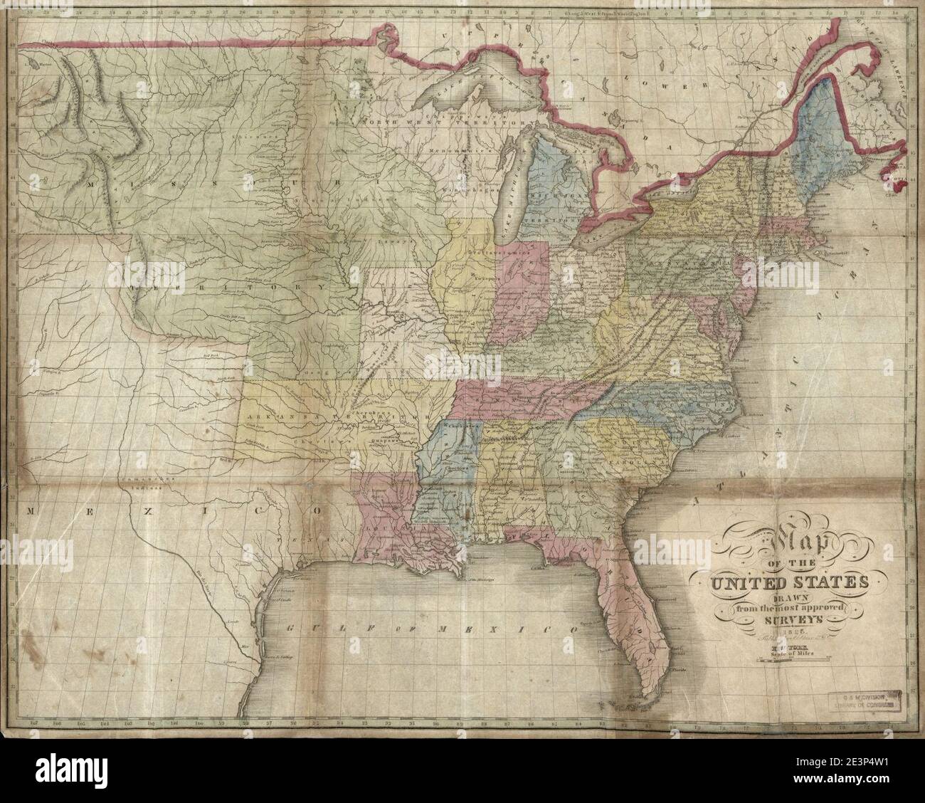 Map of the United States - drawn from the most approved surveys Stock ...