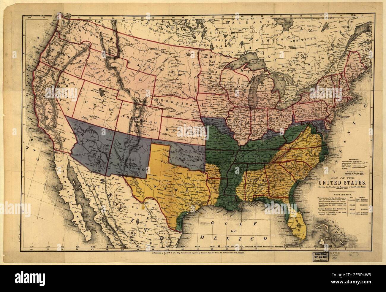 Map of the United States, showing the territory in possession of the ...
