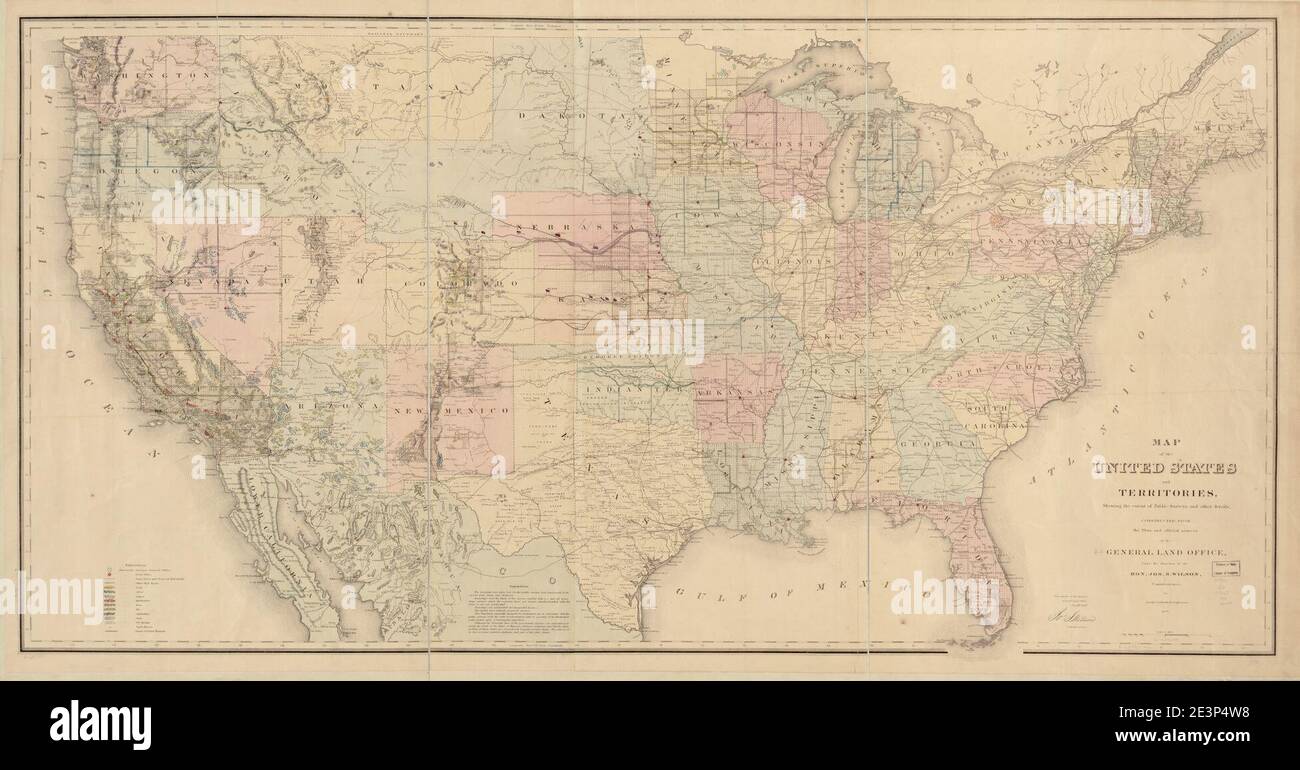 Map of the United States and territories, showing the extent of public ...