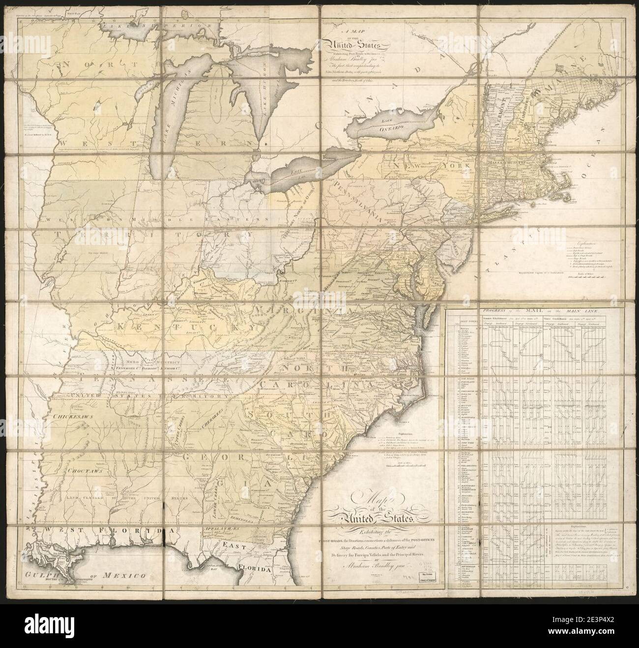 Map of the United States, exhibiting the post-roads, the situations ...